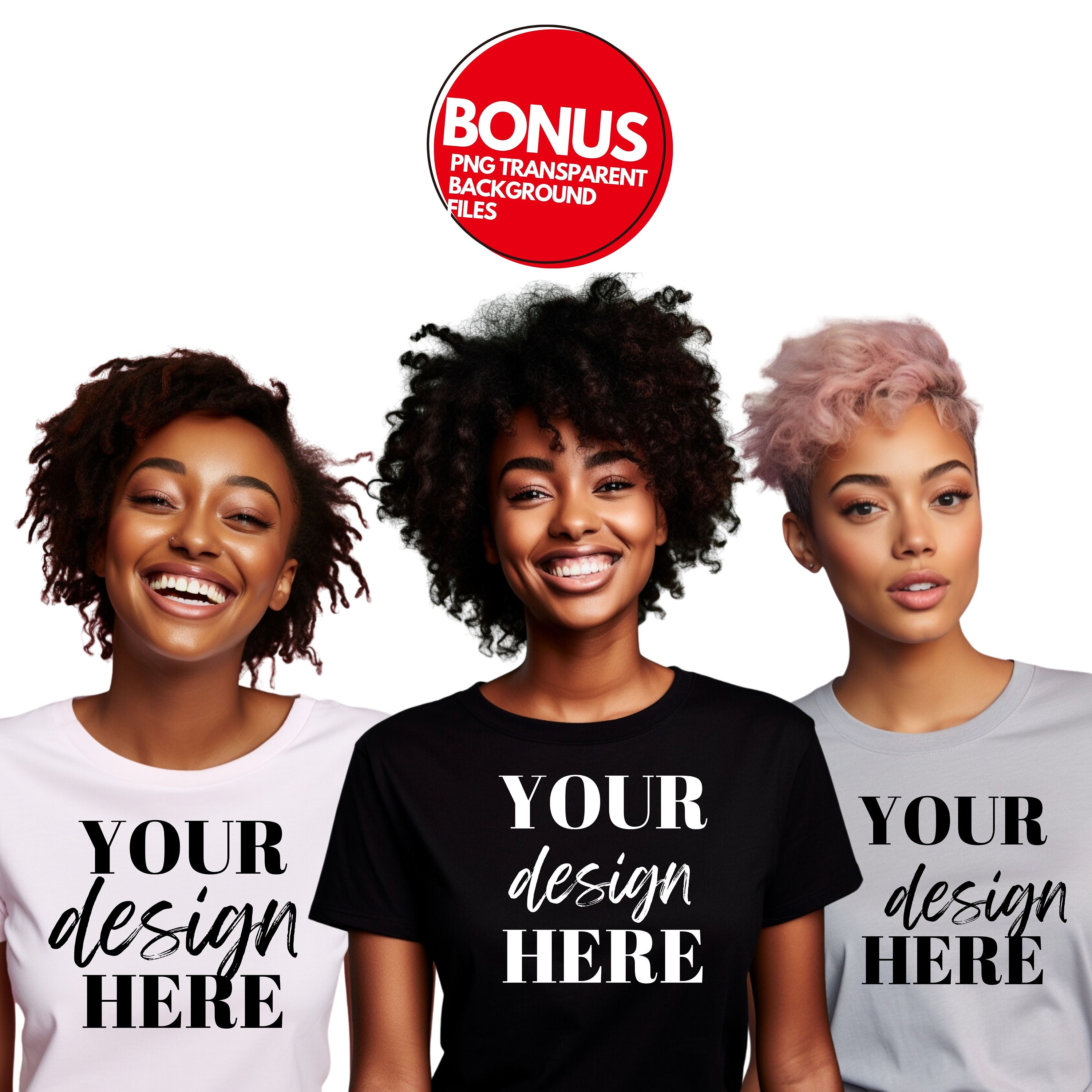 20 Black Woman Model Mock up Bundle, Mega Mockup Shirt Mock UP Png ...