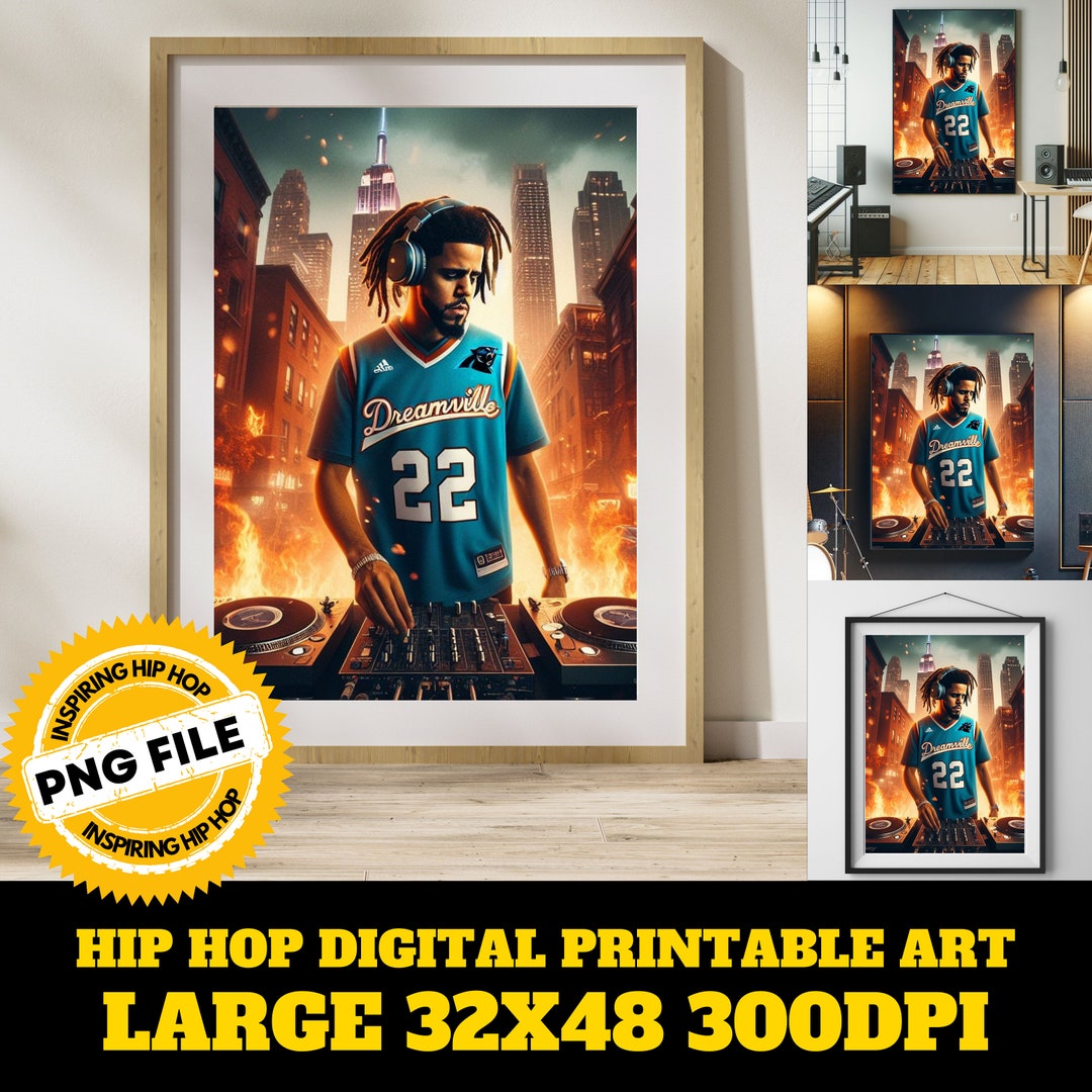 OVERSIZED J.cole 32x48 Abstract Printable Art Print, Hip Hop Digital ...