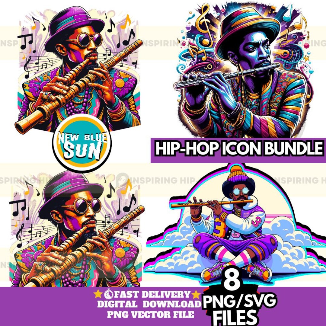 Hip Hop Icon PNG SVG 8 Pack Bundle Hip Hop,rapper, Digital Download ...