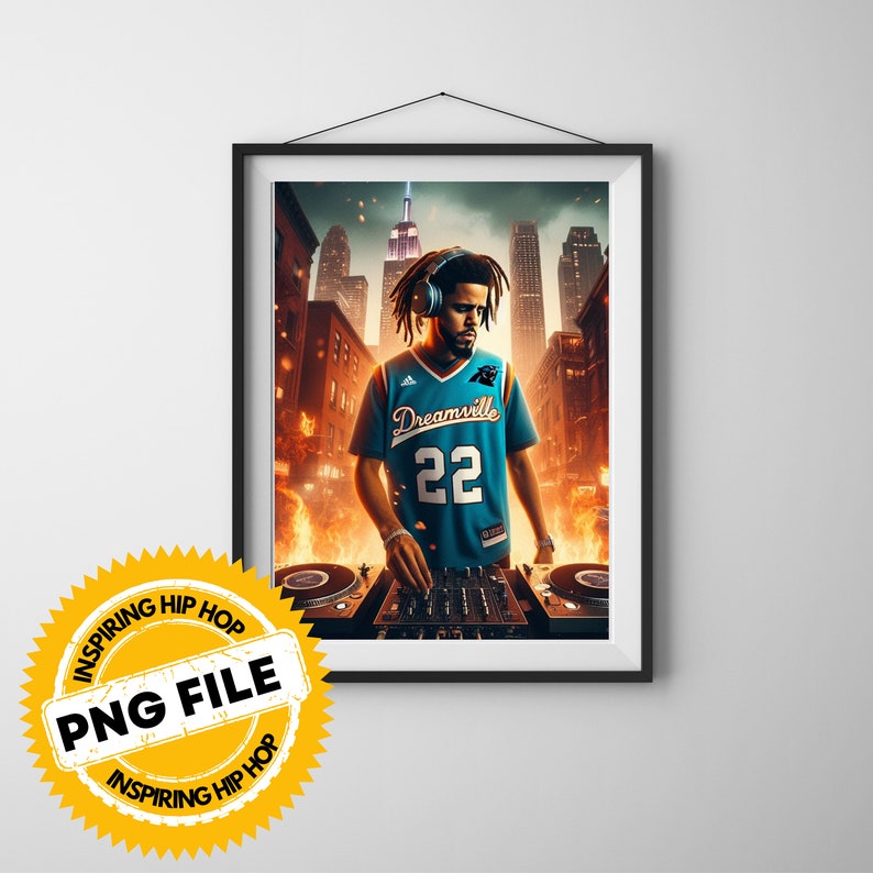 OVERSIZED J.cole 32x48 Abstract Printable Art Print, Hip Hop Digital ...