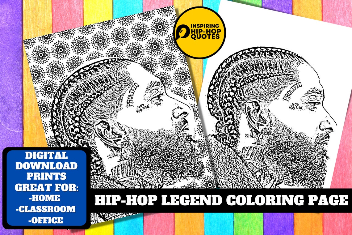 Hip Hop Legend Rapper Coloring Page Printable Coloring Page - Etsy