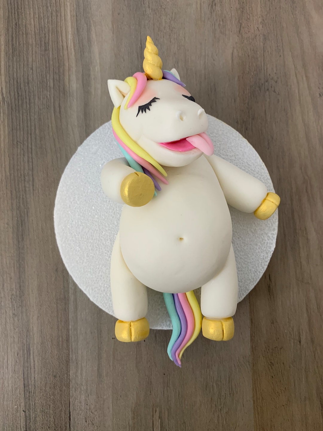 Unicorn Cake Topper, Fat Unicorn Cake Topper, Chubby Unicorn Cake ...