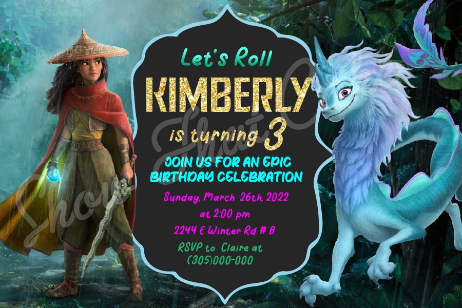 Raya Digital Invitation-raya and the Last Dragon Digital Birthday ...