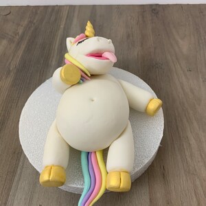 Unicorn Cake Topper, Fat Unicorn Cake Topper, Chubby Unicorn Cake ...