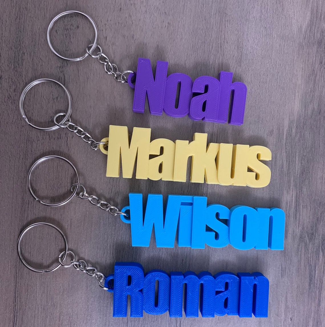 Custom Unique Keyring 3D Printed | Custom Name | Personalized Keychain ...