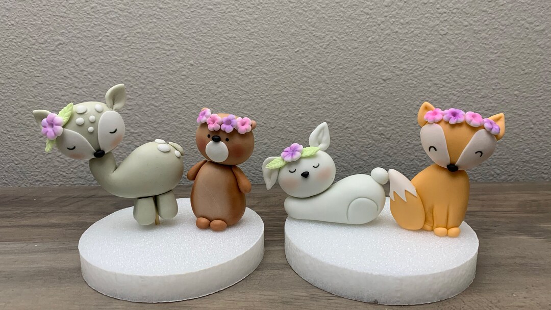 Fondant Woodland Cake Toppers- Fondant Animals - Woodland Party ...