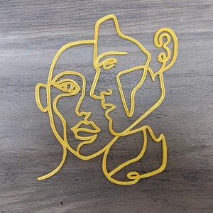 One Line Face Couple Personalized | Line Art Cake Topper | Abstract ...
