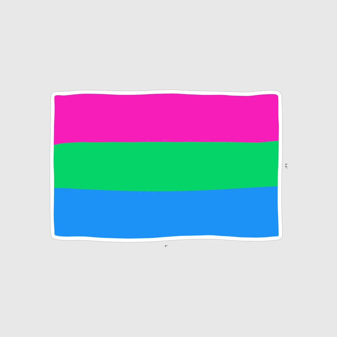 Sticker | Polysexual Pride Flag | 4" Vinyl Sticker - Etsy