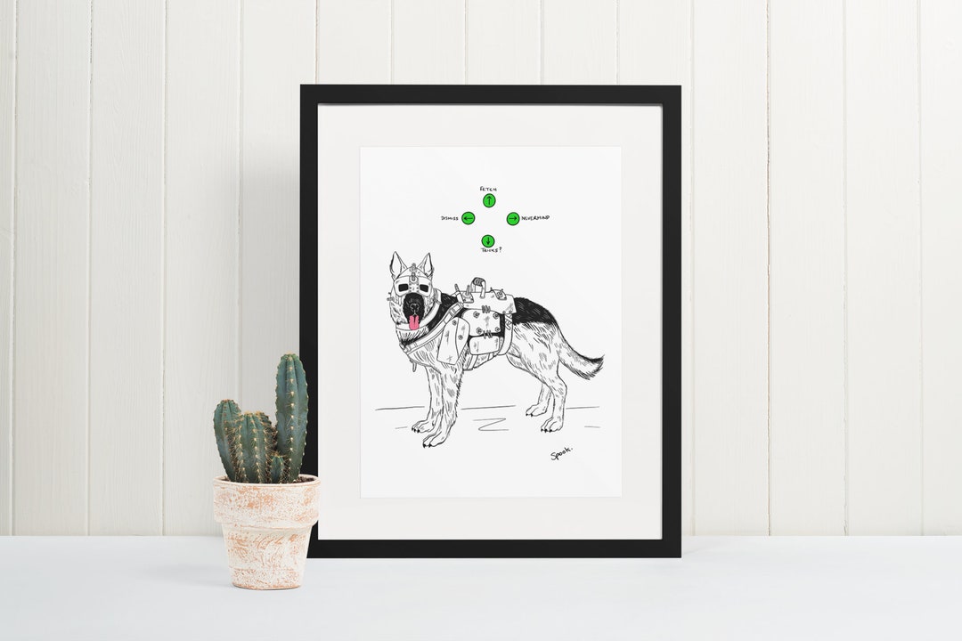 Dogmeat Poster. Fallout Art. Video Game Print. Dogmeat Character ...
