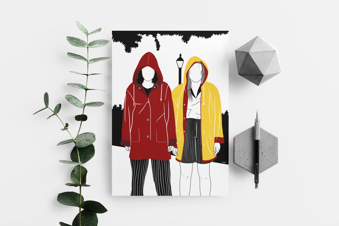 Max and Eleven Stranger Things Graphic Illustrated Print. 80's Vibe, TV ...