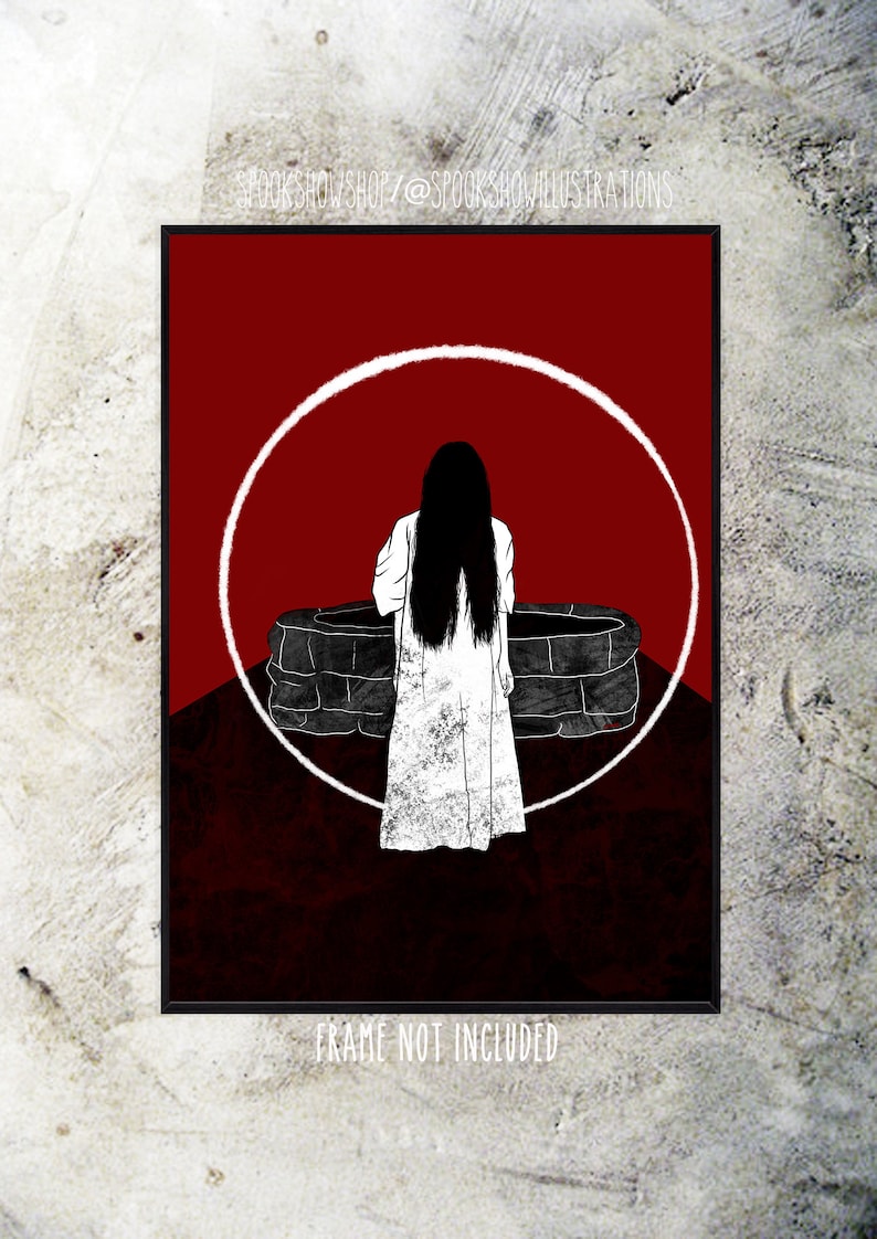 Samara poster illustrated horror print. The Ring wall art. | Etsy