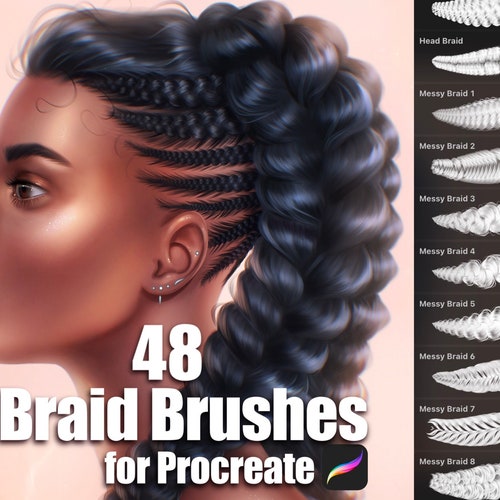 Procreate Braids Twists Locs Brushes Realistic Braid Brush - Etsy