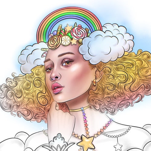 Hunter Princess Printable Digital Coloring Page - Etsy