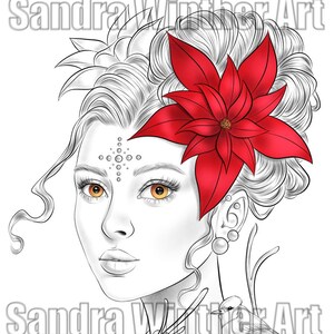 Winter Lady - Printable Digital Coloring Page - Etsy