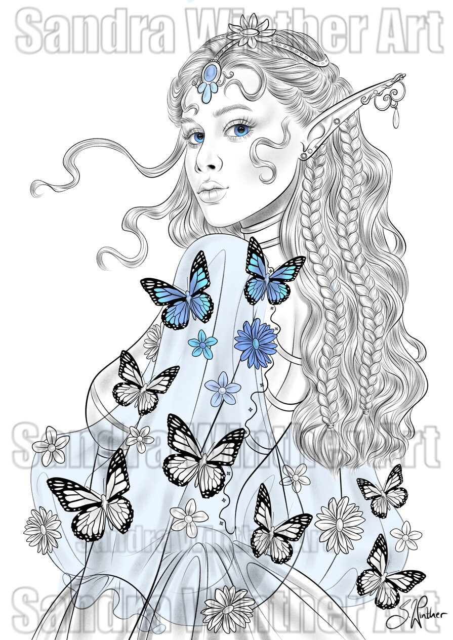 Enchantress Printable Digital Coloring Page - Etsy