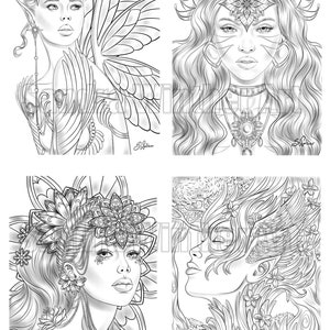 Portrait Coloring Bundle - Printable Digital Coloring Pages - 8 Pack - Etsy