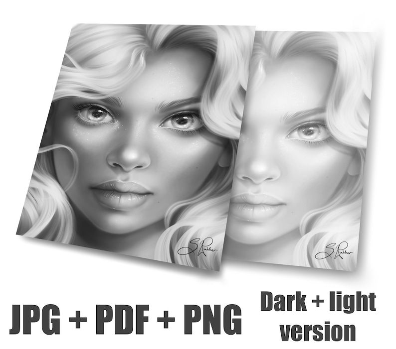 Gaze - Printable Digital Coloring Page - Etsy