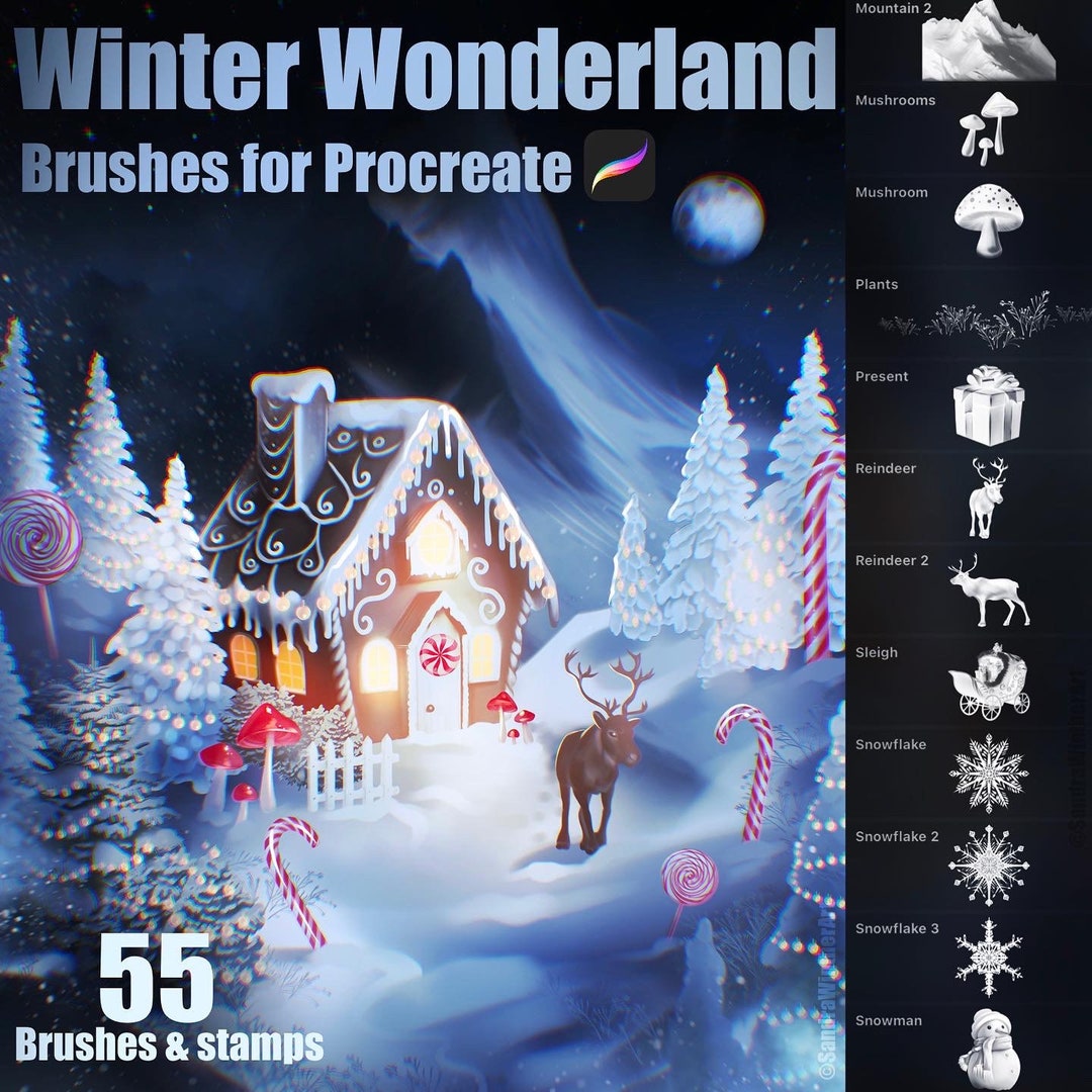Winter Wonderland - Stamps for Procreate - Christmas Brushes - Etsy
