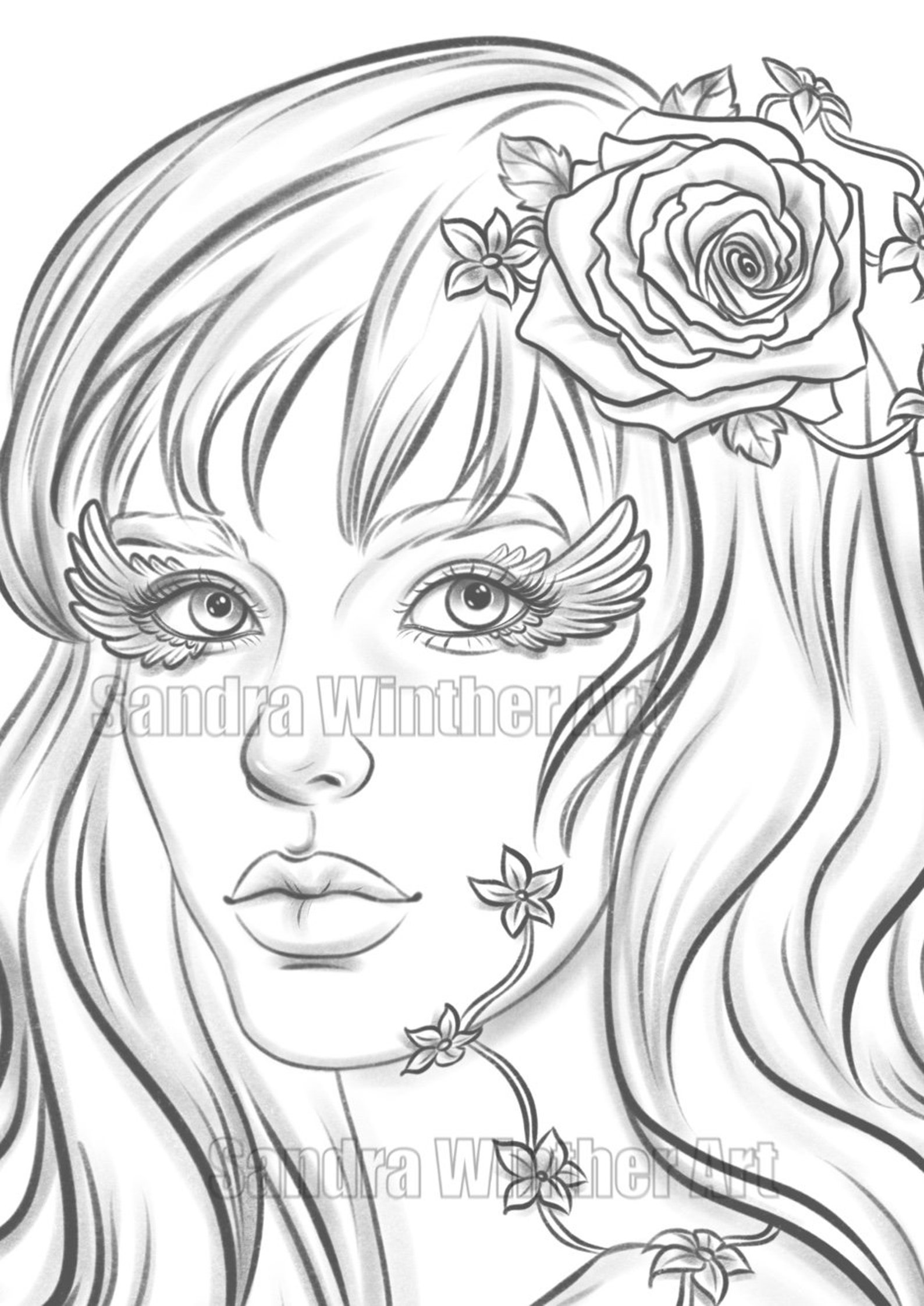 Angel Instant Download Coloring Page | Etsy