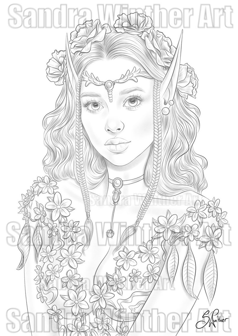 Elf Princess Coloring Page Coloring Pages