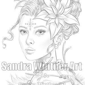 Winter Lady - Printable Digital Coloring Page - Etsy