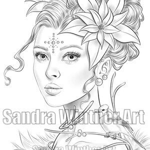 Winter Lady - Printable Digital Coloring Page - Etsy