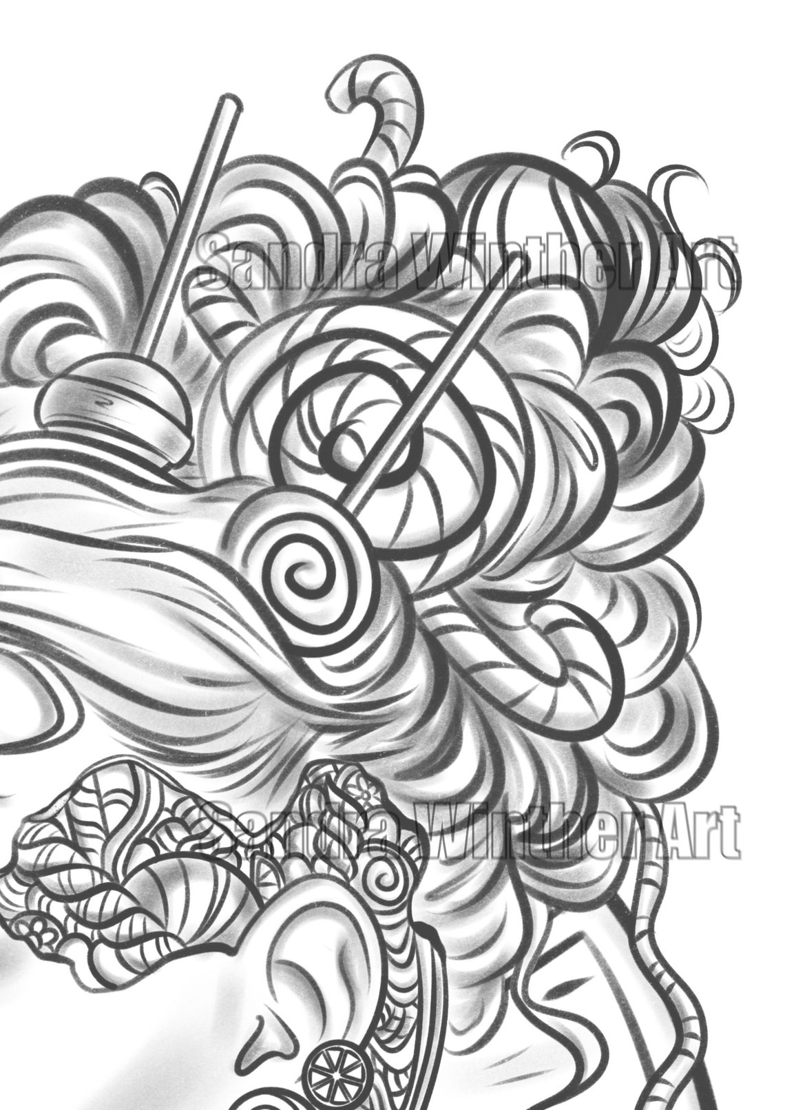 Candy Girl - Instant Download Coloring Page - Etsy