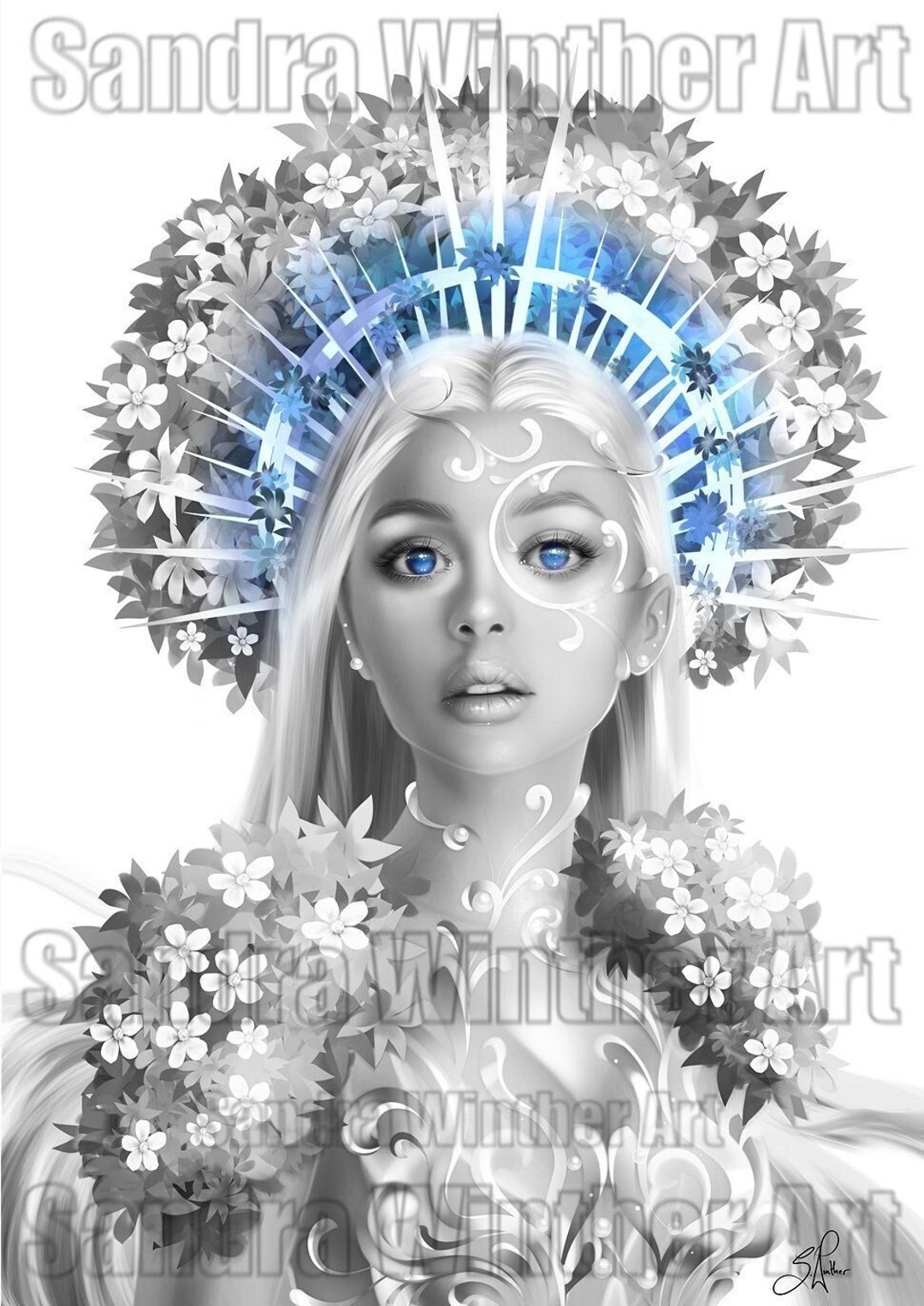Flower Princess - Printable Digital Coloring Page - Etsy