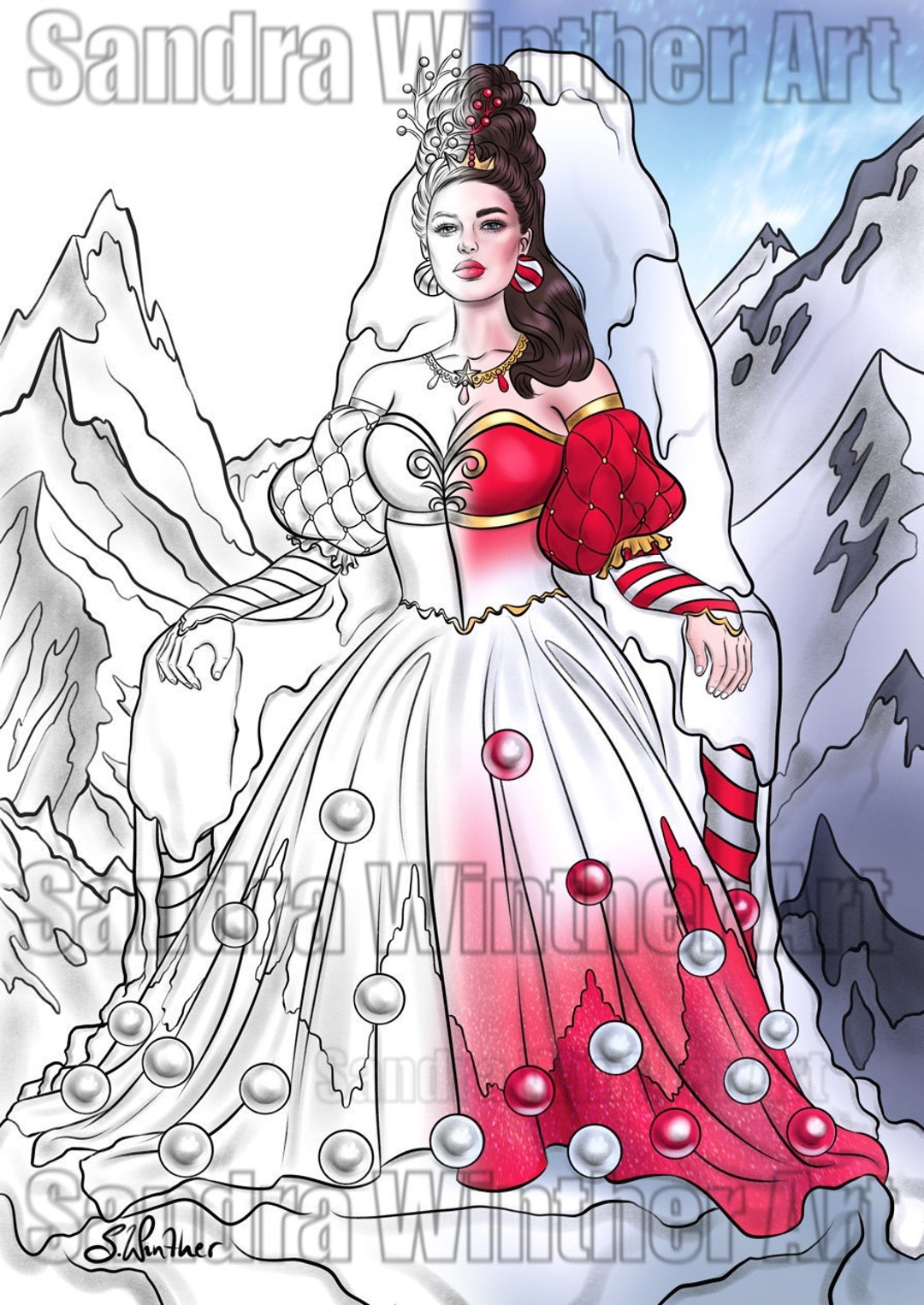 Christmas Queen Instant Download Coloring Page - Etsy