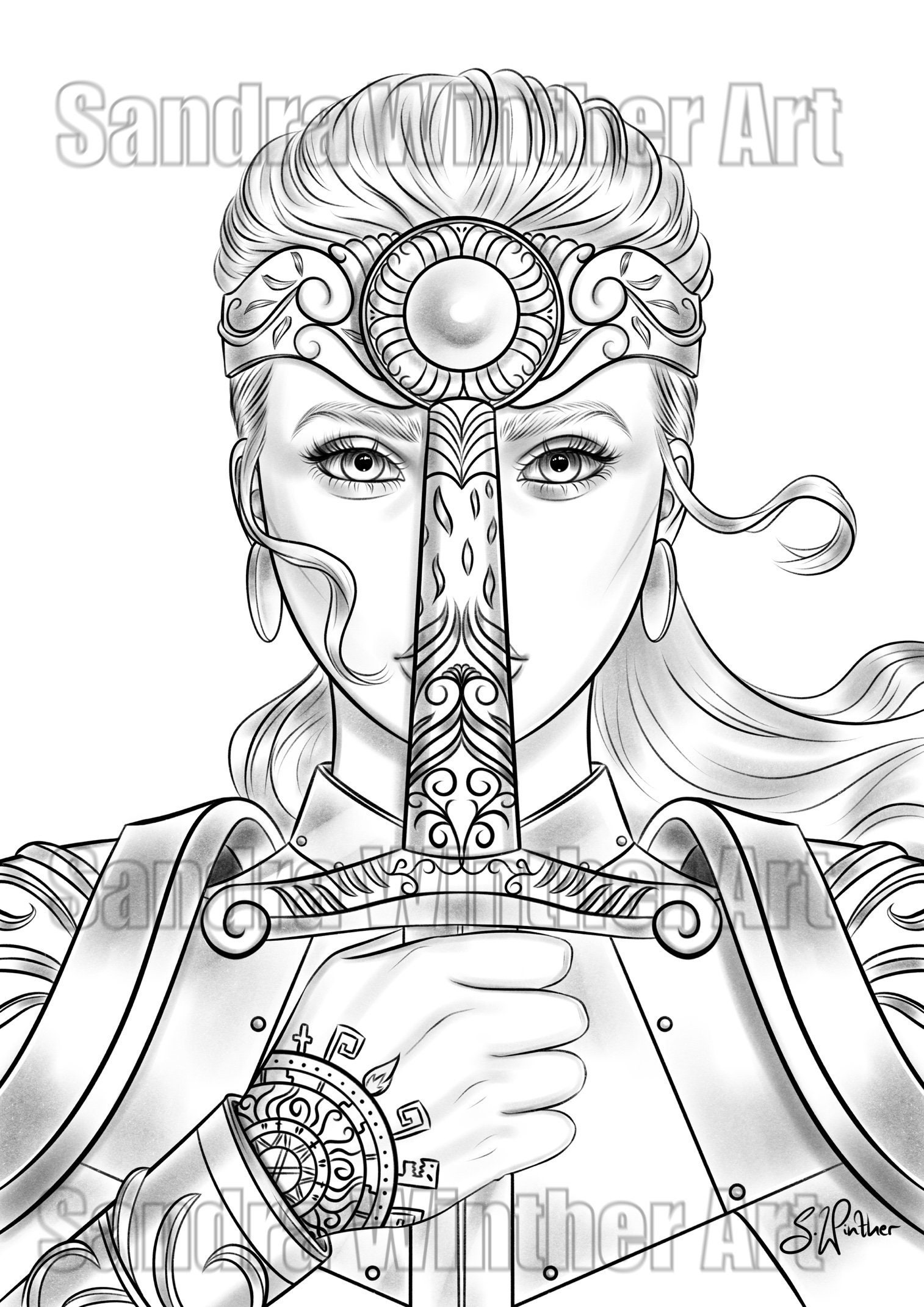 Knight Printable Digital Coloring Page | Etsy