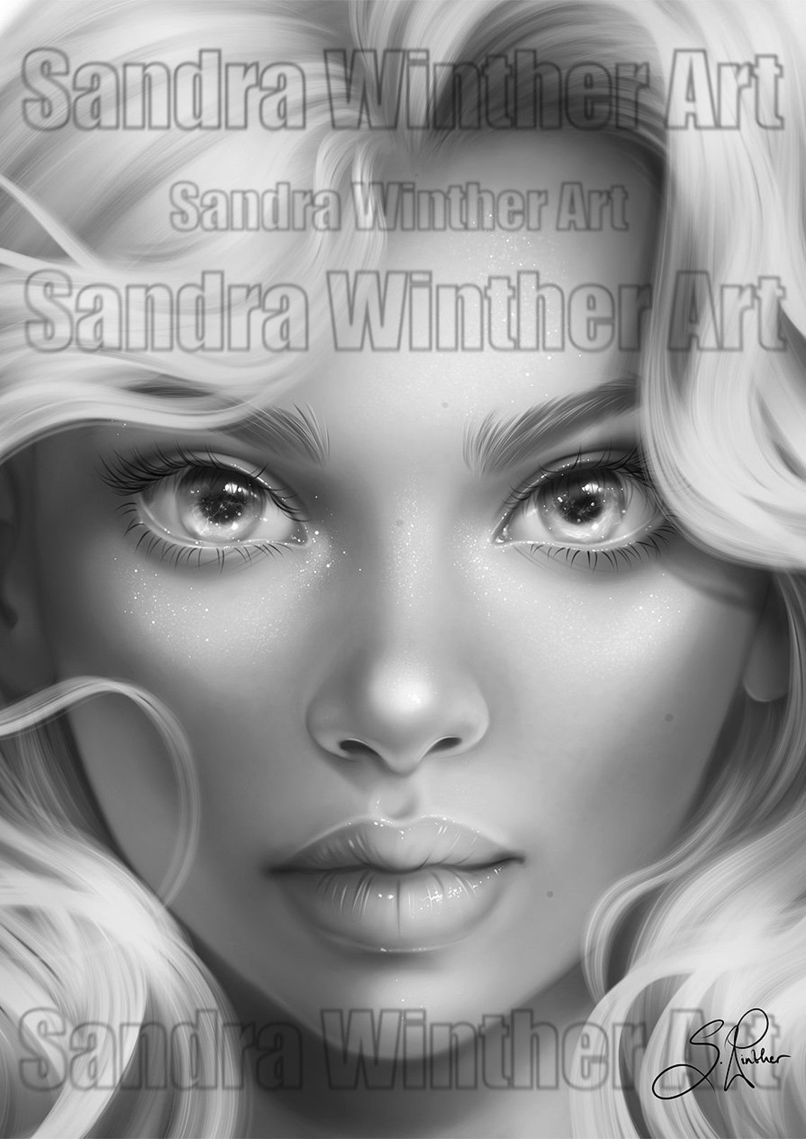 Gaze - Printable Digital Coloring Page - Etsy