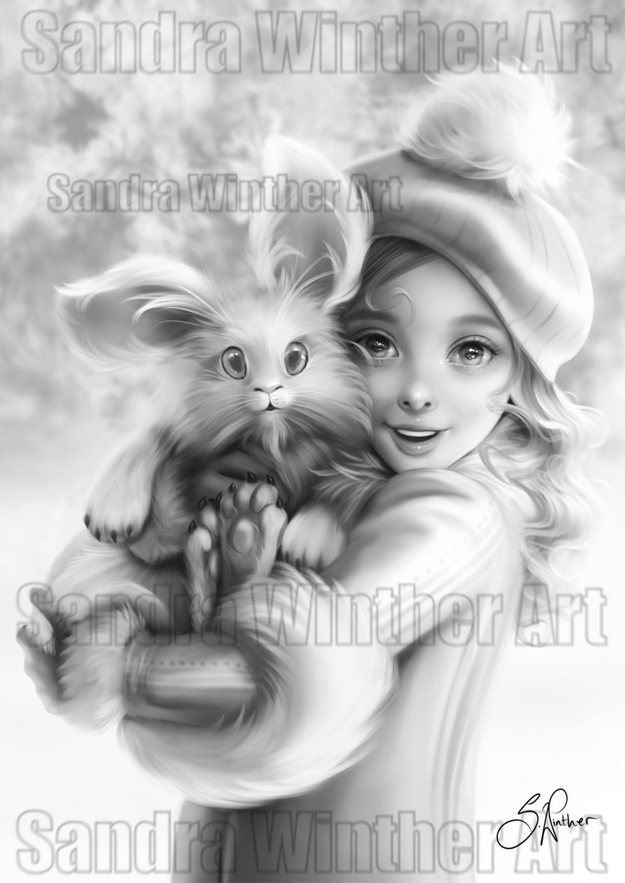 Snow Pet Printable Digital Coloring Page - Etsy