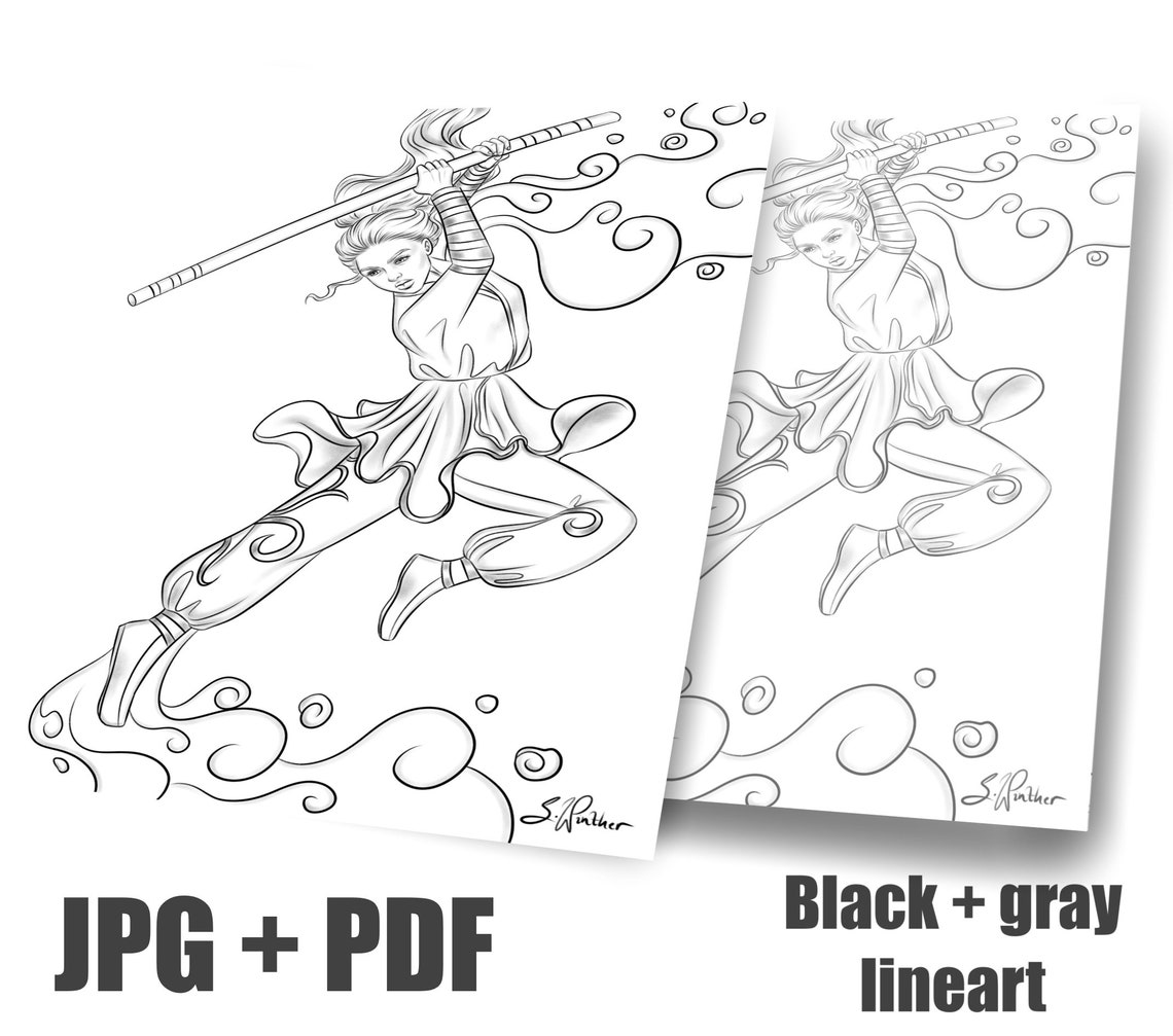 Air Warrior Printable Digital Coloring Page - Etsy