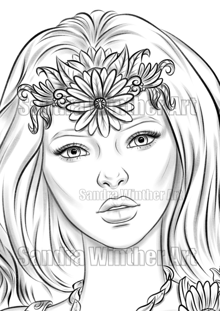 Flower Warrior Instant Download Coloring Page - Etsy UK