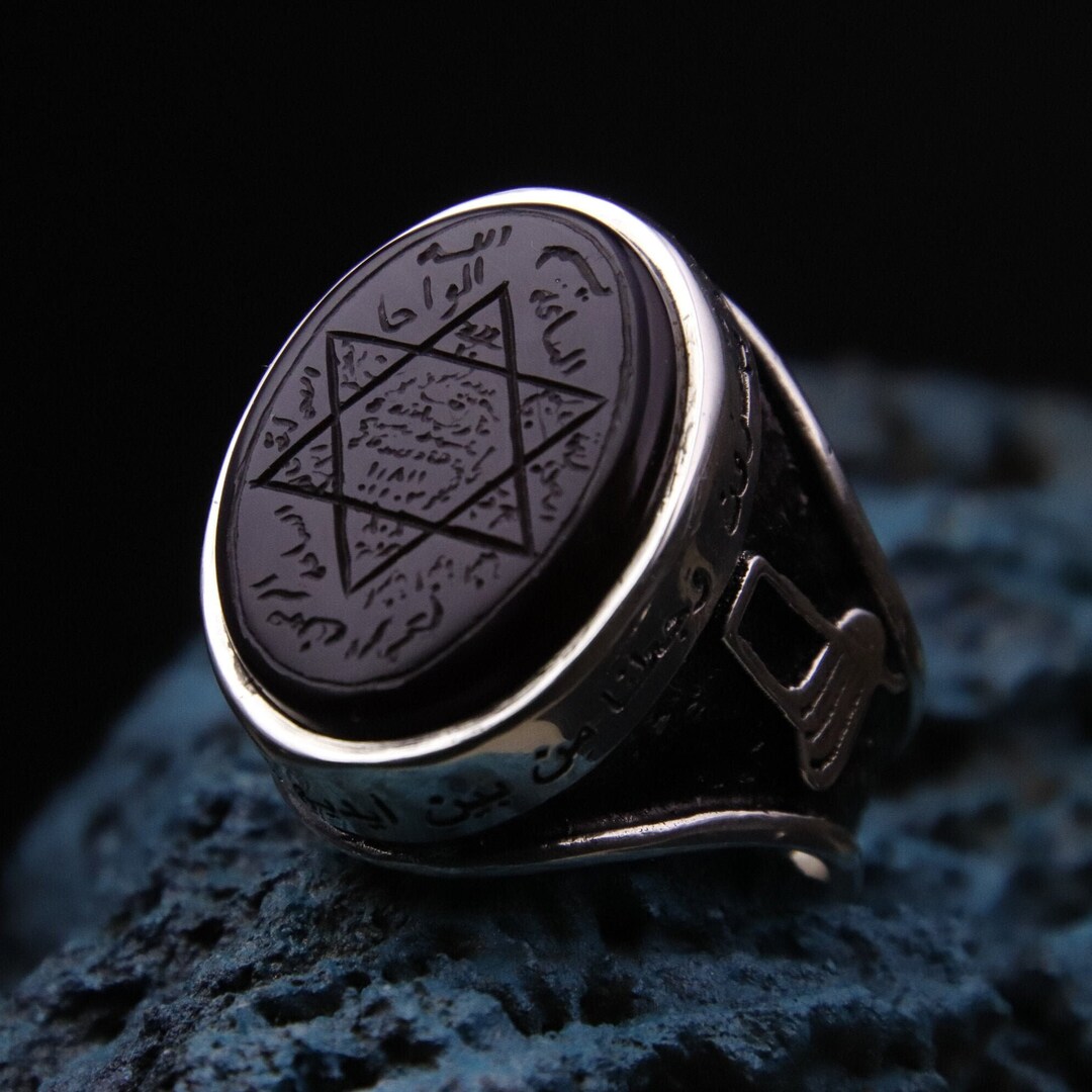 Hand Carved Seal of Prophet Hz. Solomon on Agate Stone, 925 Quality ...