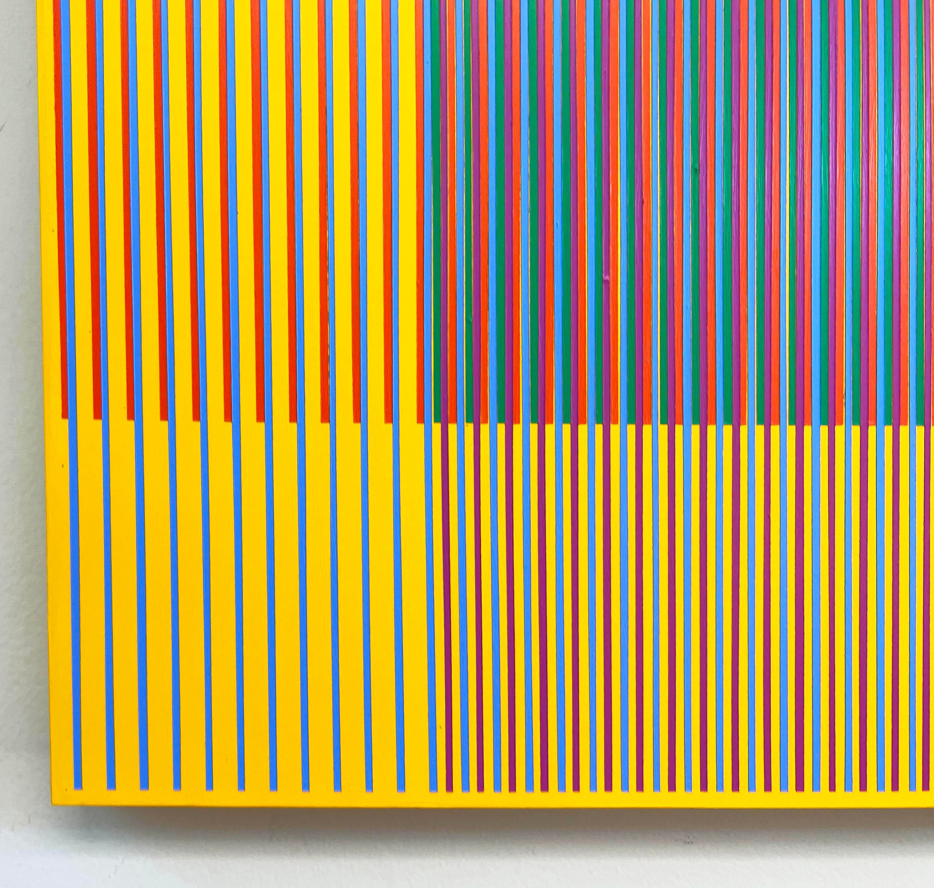 Original Op Art Abstract Acrylic Painting, Geometric Hardedge ...