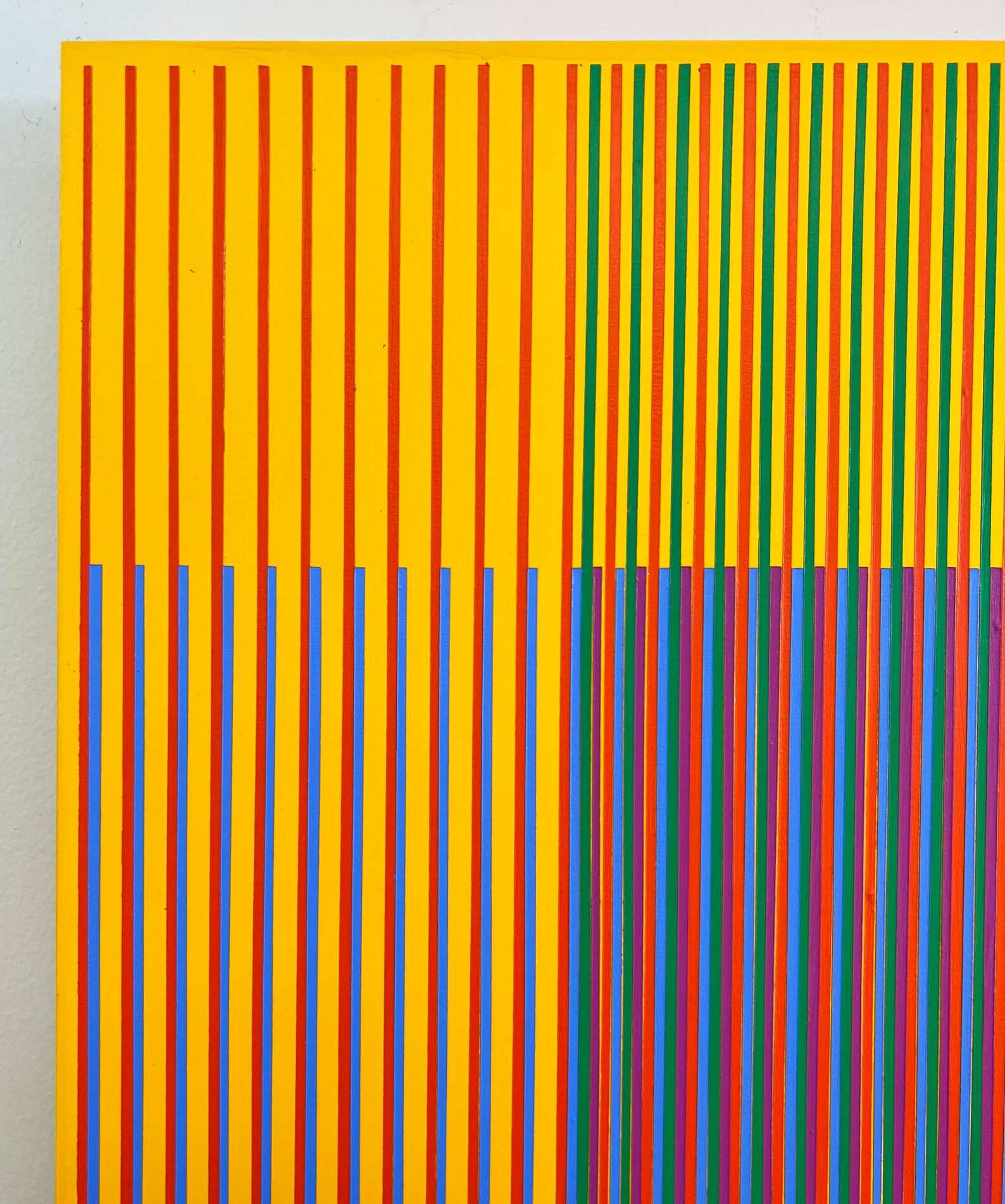 Original Op Art Abstract Acrylic Painting, Geometric Hardedge ...