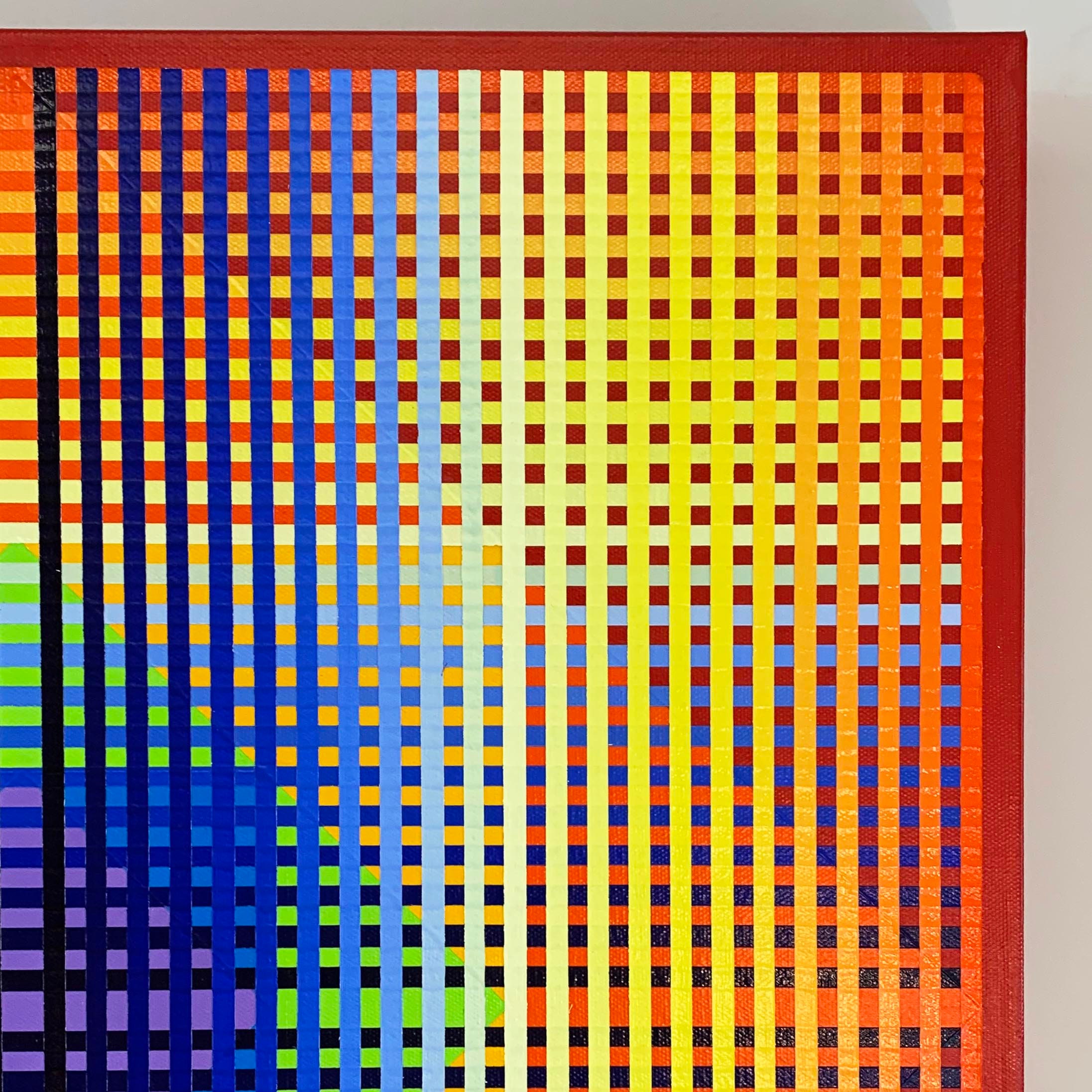 Original Op Art Abstract Painting on Canvas, Concrete Art, Geometric ...