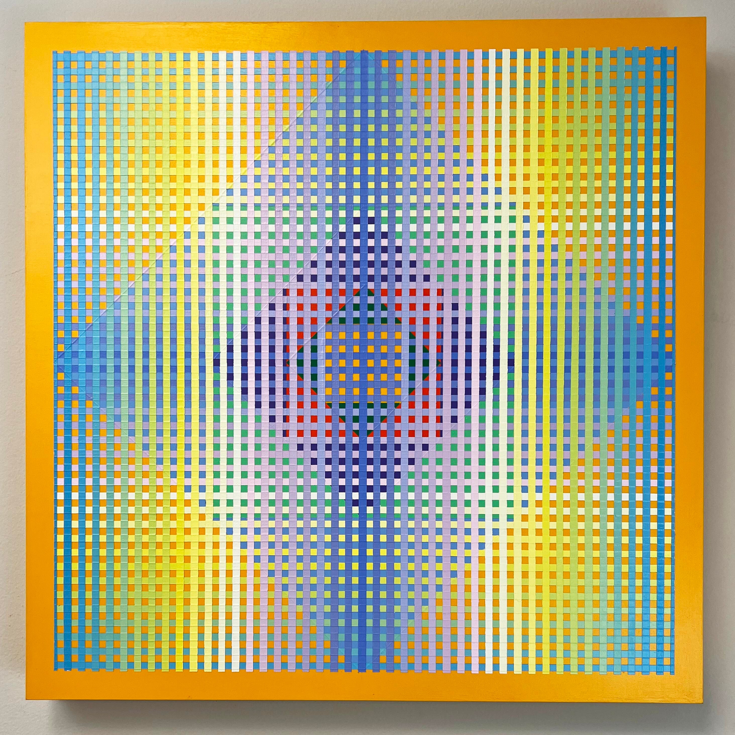 Original Op Art Acrylic Painting Geometric Hardedge Abstract ...