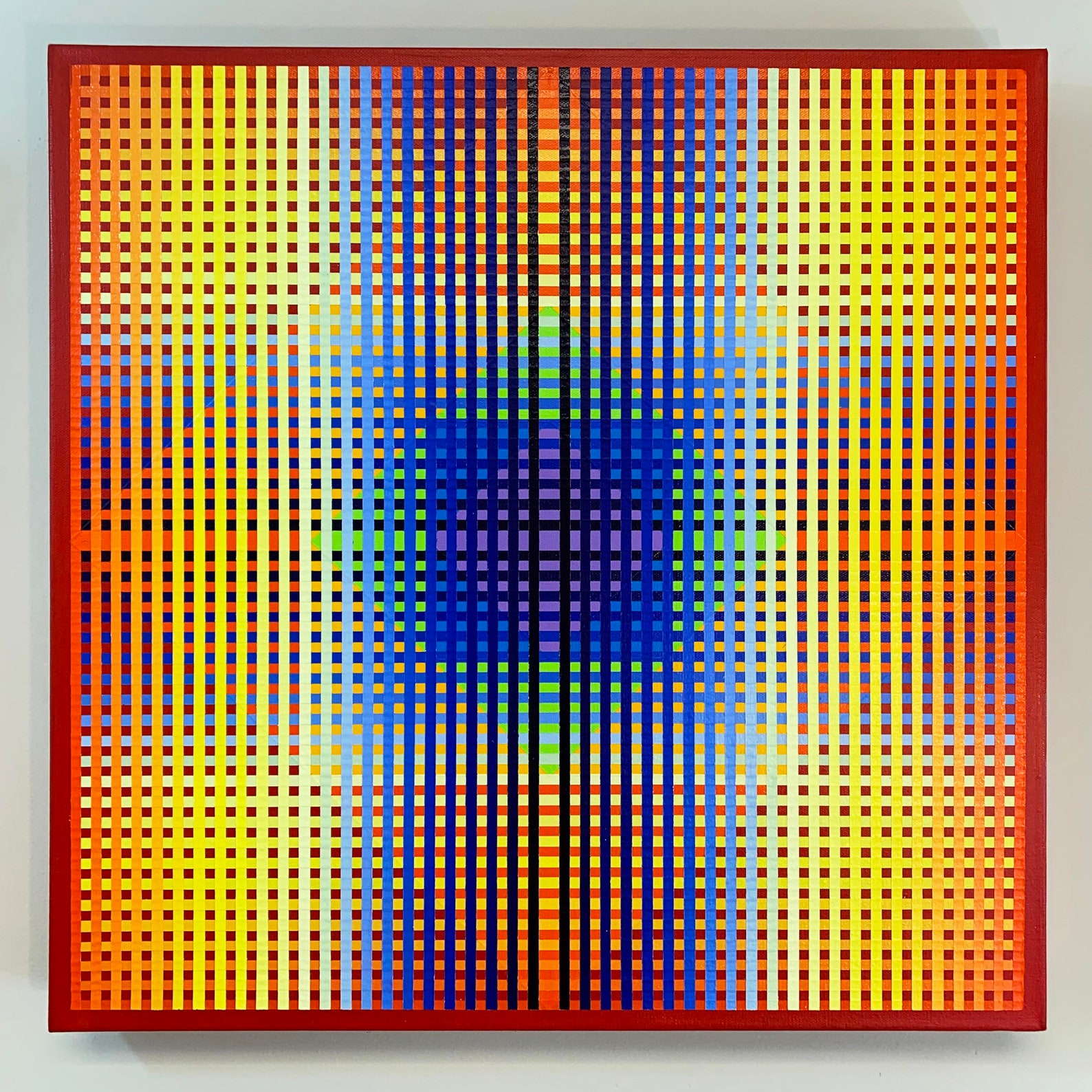 Original Op Art Abstract Painting on Canvas, Concrete Art, Geometric ...