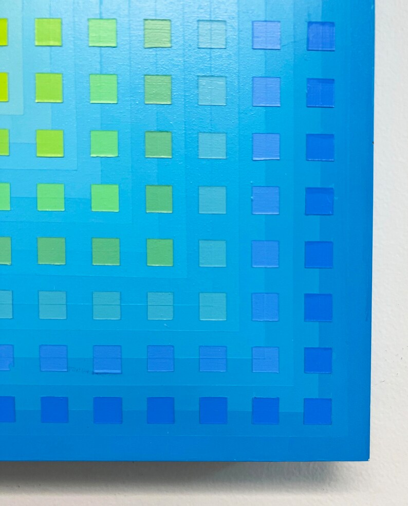 Original Op Art Abstract Painting Geometric Abstraction Fine - Etsy