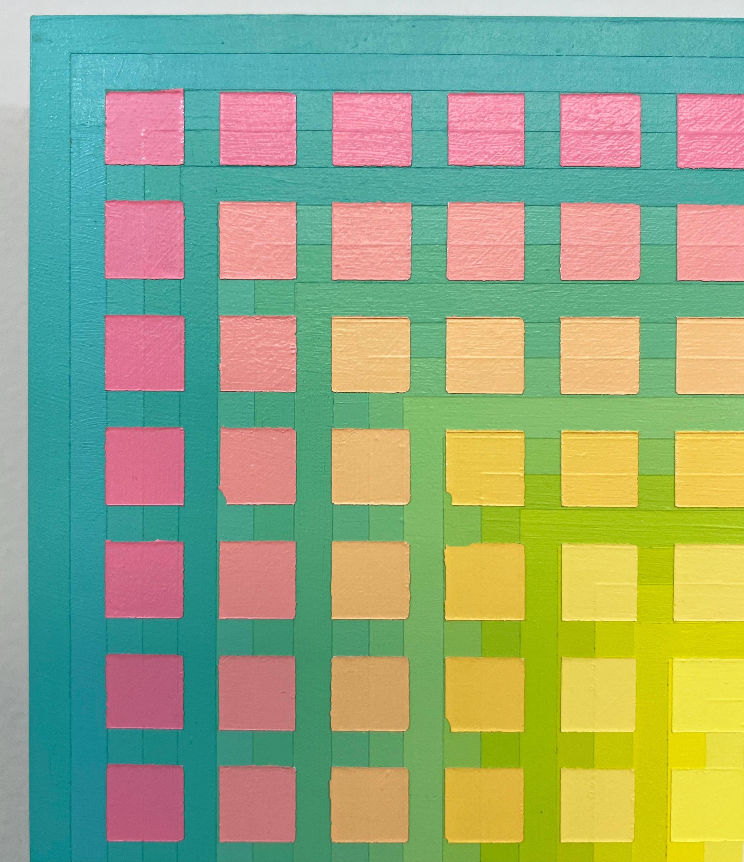 Original Acrylic Painting on Panel, Op Art, Geometric Hardedge ...