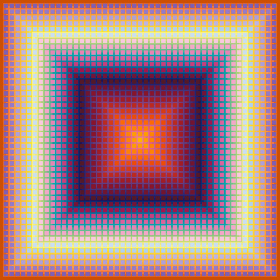 Op Art Print Geometric Fine Art Hardedge Abstract Retro Mid-century ...