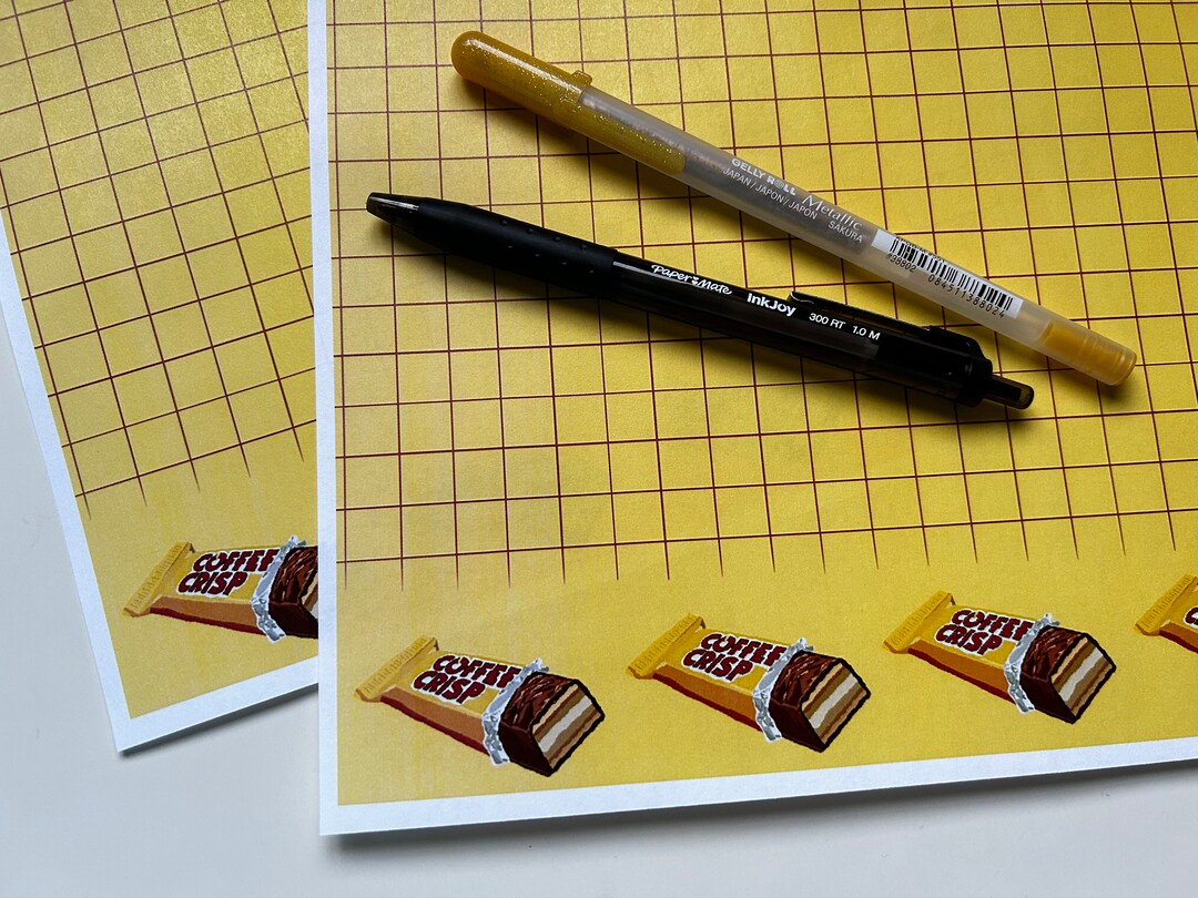 Coffee Crisp Writing Paper Printable Grid and Blank DIGITAL DOWNLOAD - Etsy