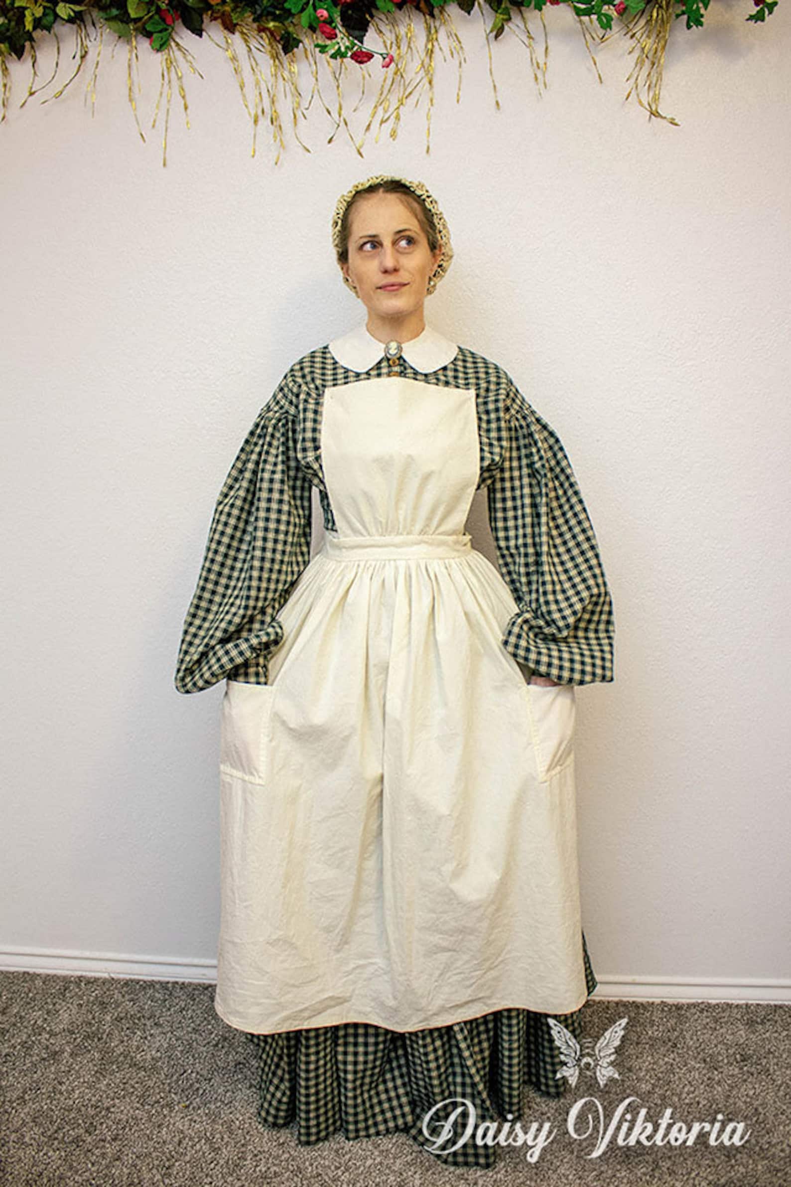 1860s Civil War / Victorian Era Work or Pinner Apron - Living History ...