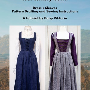 Renaissance Dress - Kirtle, Gown, 16th Century SCA Faire Garb - PDF ...