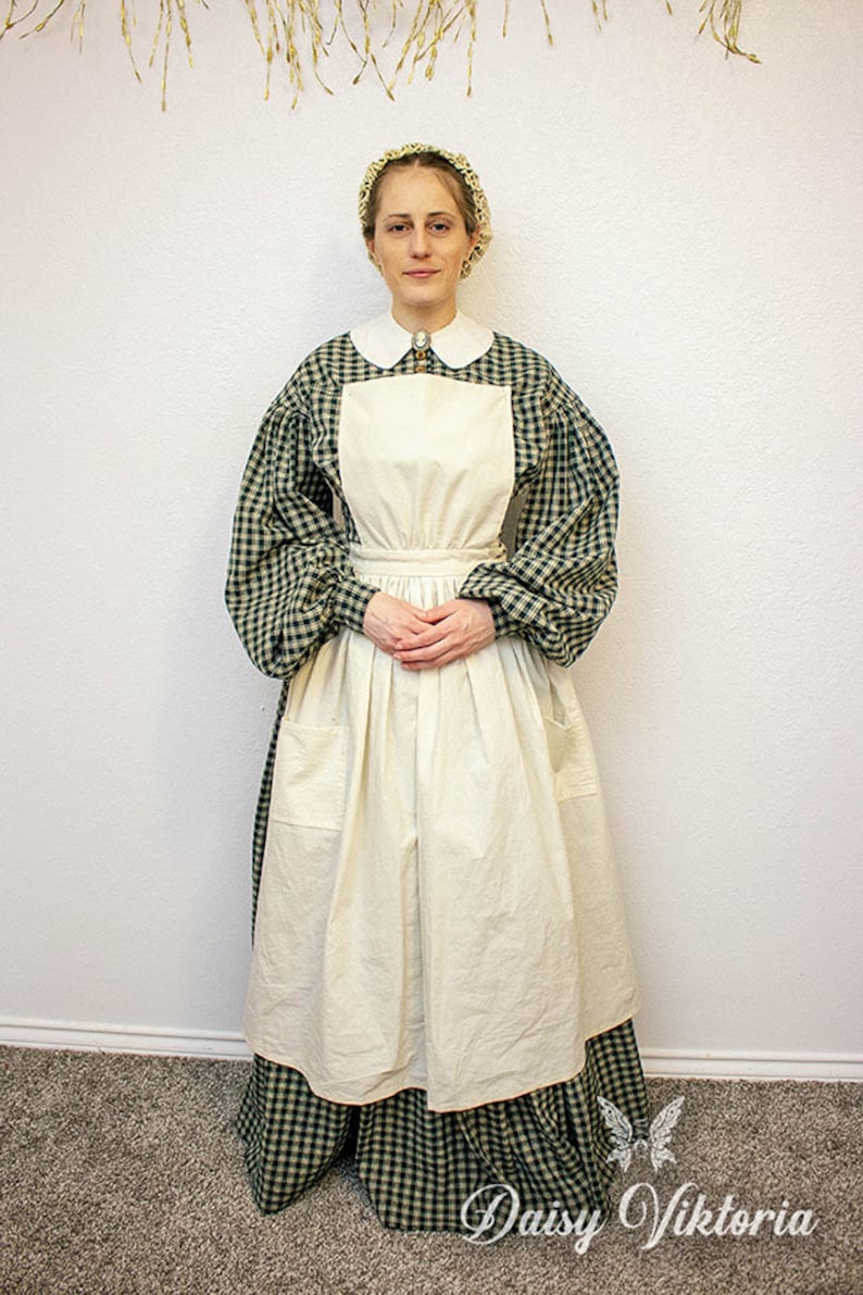 1860s Civil War / Victorian Era Work or Pinner Apron - Living History ...