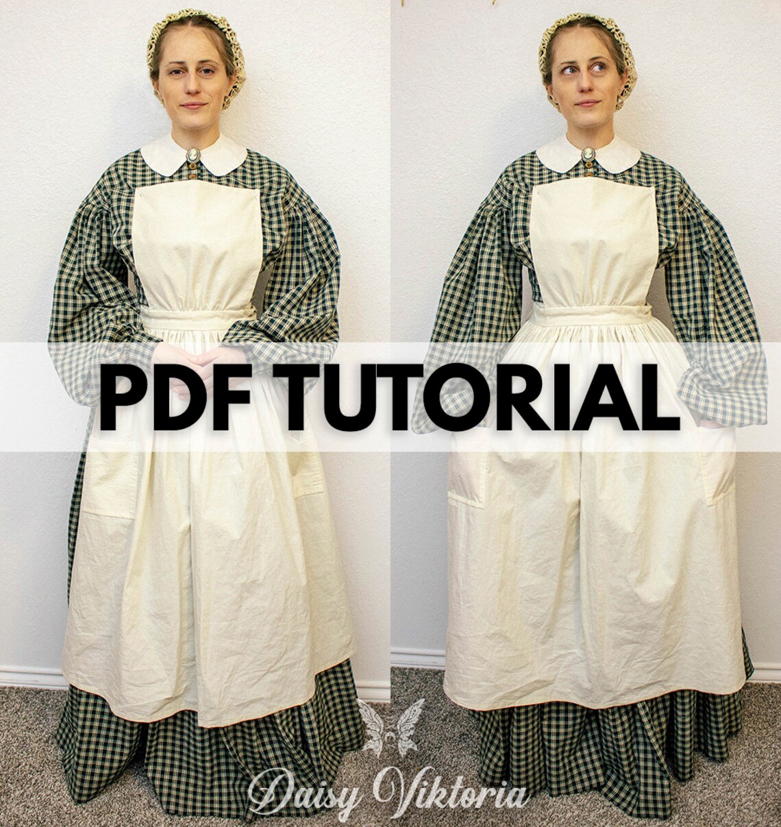 1860s Civil War / Victorian Era Work or Pinner Apron - Living History ...
