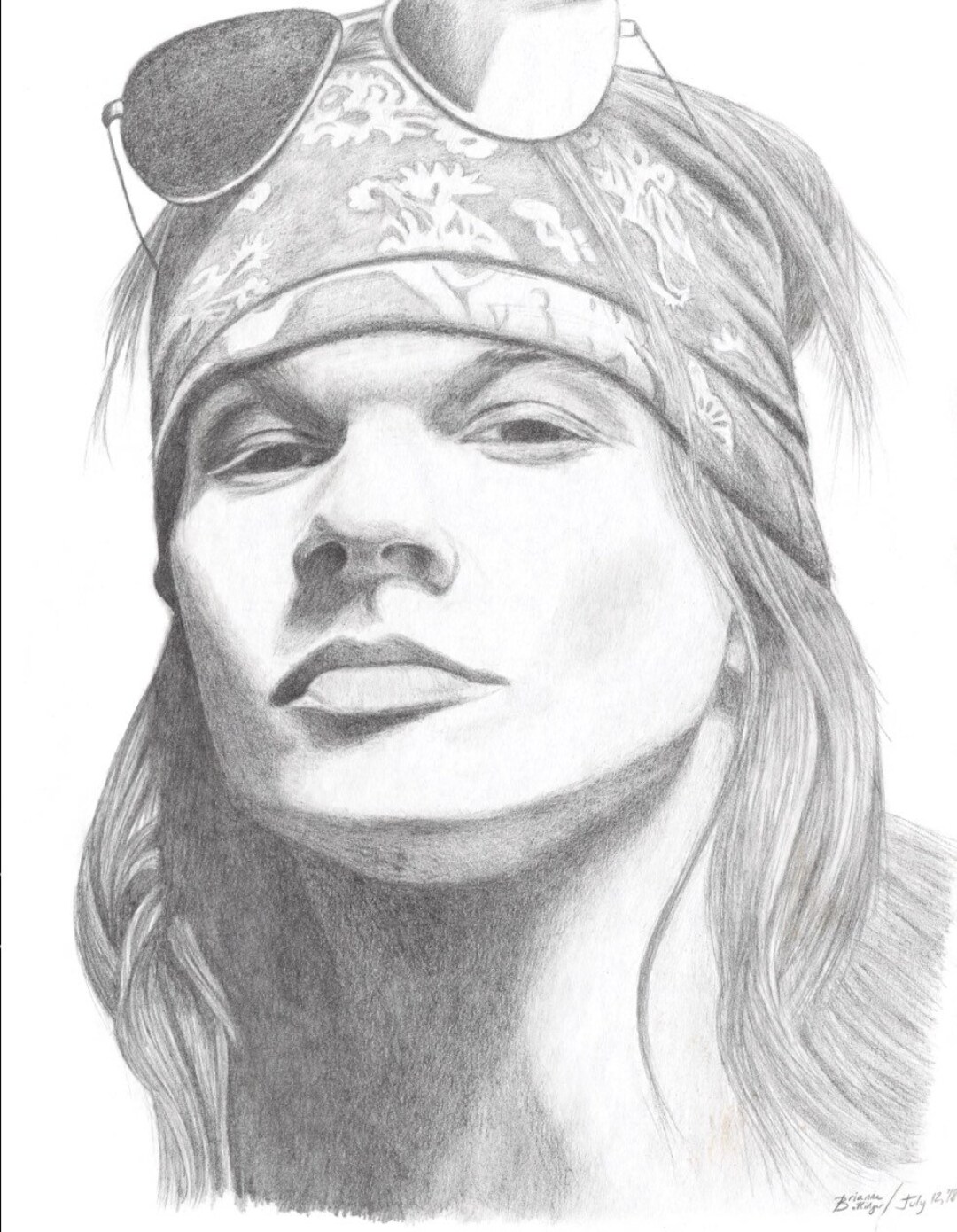 Axl Rose Black and White Portrait Print - Etsy