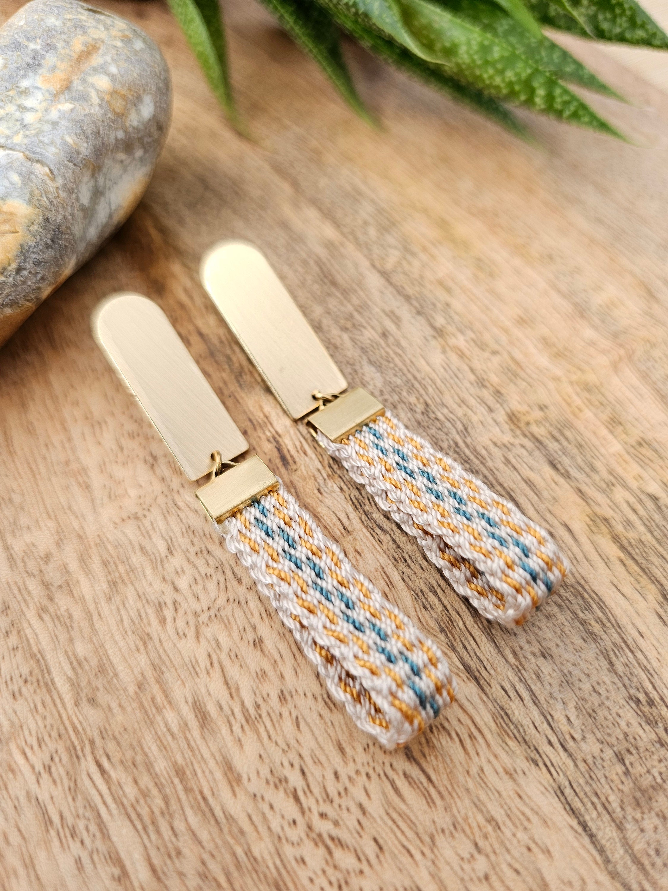 Handwoven Earrings, Mapuche Loom, Unique, Hand Made,stainless Steel ...